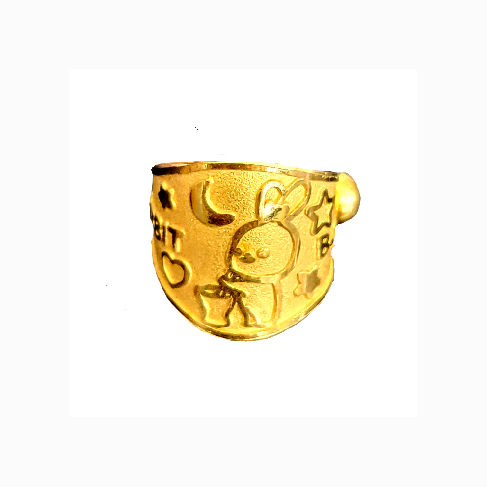 No.B070 반돈 순금 반지 2023 아기 토끼띠 해 24k 2023 Baby Ring, Year of the BUNNY ...